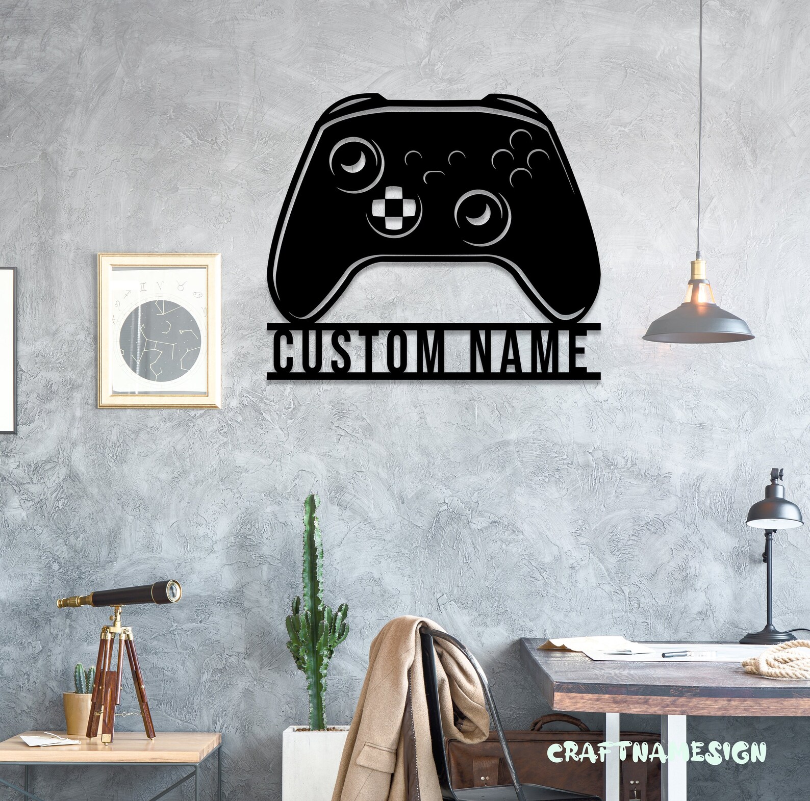 Custom Video Game Room Metal Wall Art LED Light - Personalized Gamer ...