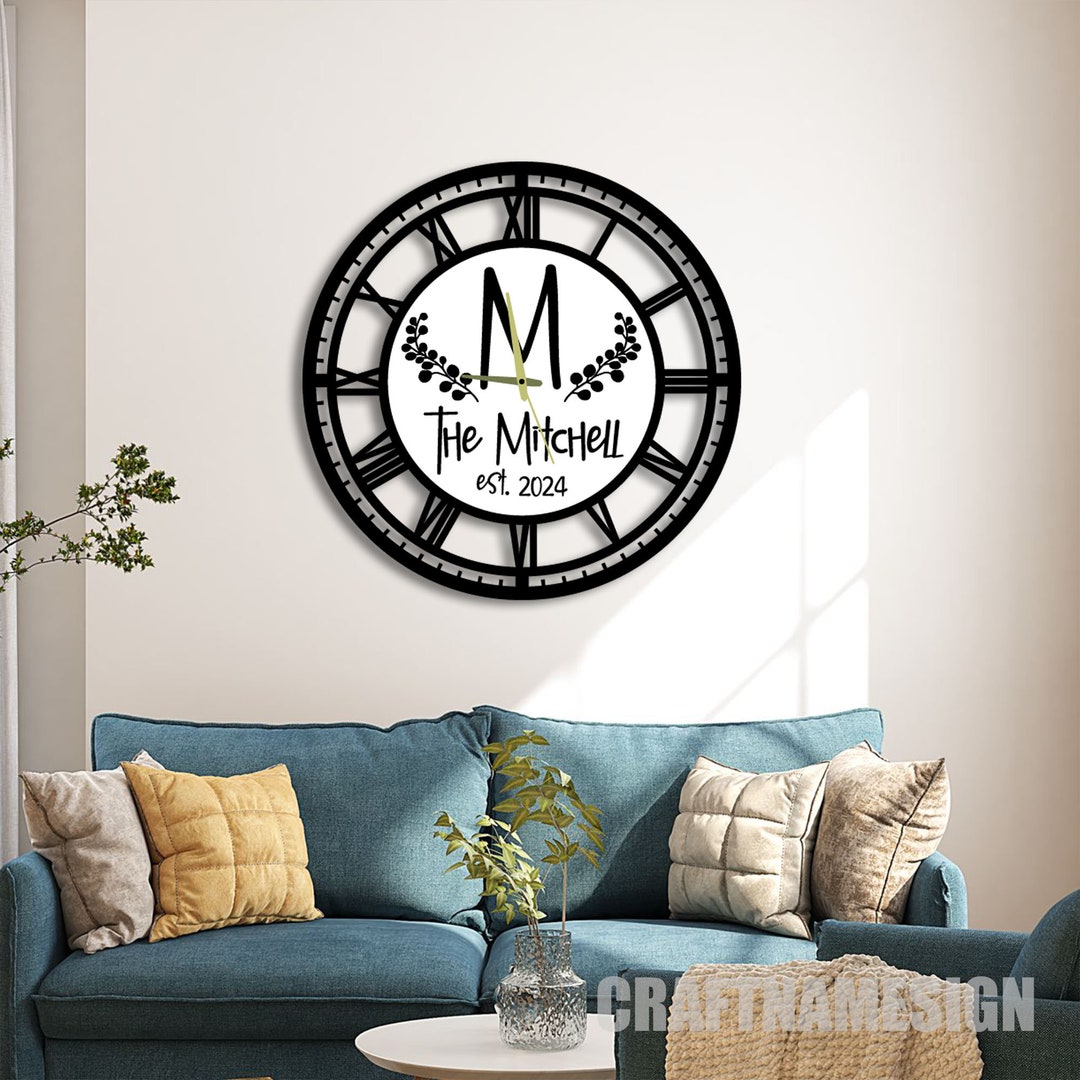Custom Chic Large Wall Clock, Wall Clock Unique for Home Decor and Wall ...