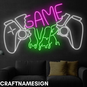 Game Over Neon Sign, Game Controller Led Sign, Custom Neon Sign, Game ...