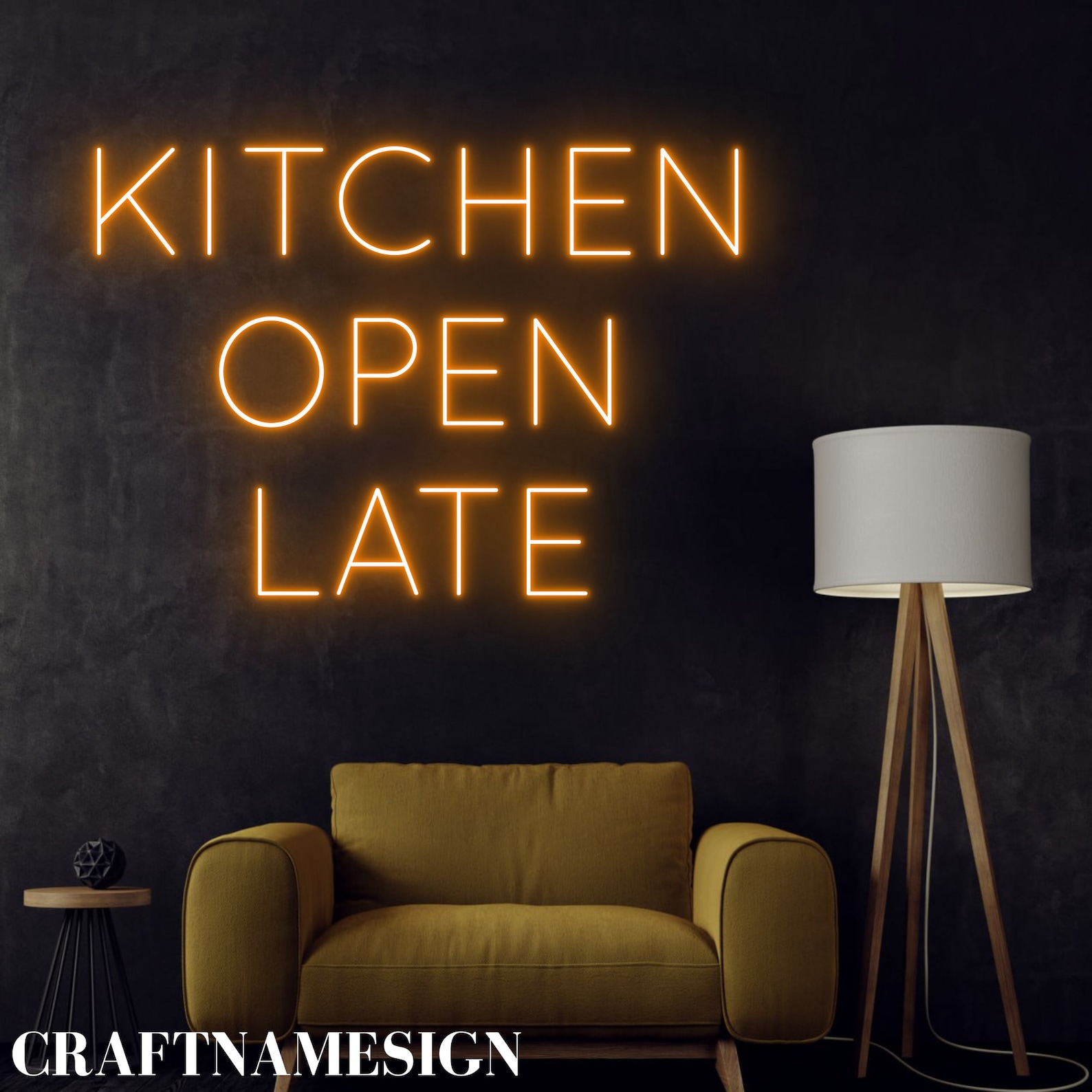 Kitchen Open Late Neon Sign, Restaurant Kitchen Led Sign, Custom Neon ...