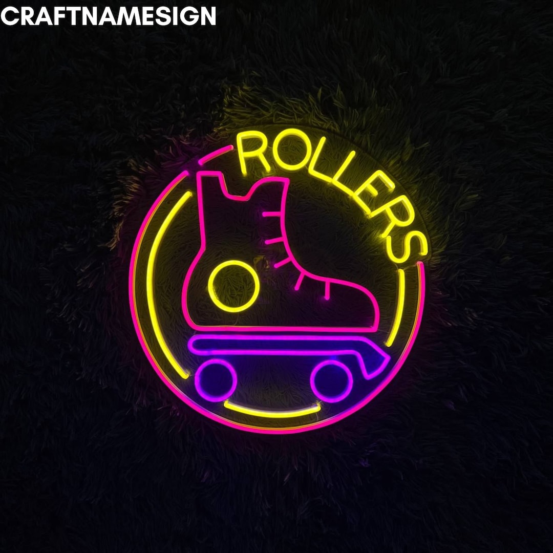 Rollers Led Sign, Roller Skates Shop Neon Sign, Custom Neon Sign ...