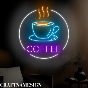 Cafeteria Neon Sign, Coffee Shop Open Led Sign, Custom Neon Led Sign ...