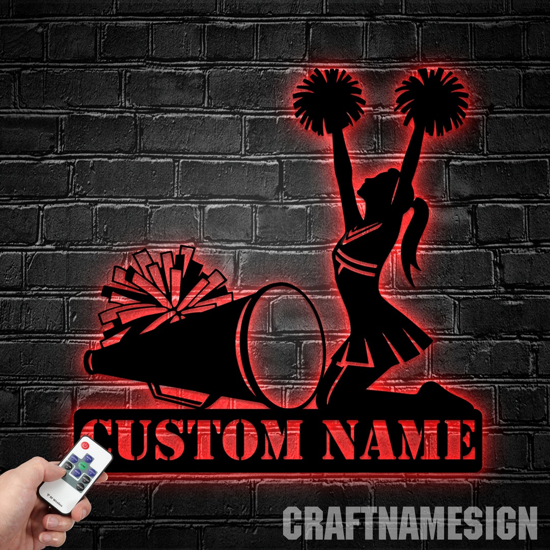 Custom Cheerleading Lover Metal Sign, Cheerleading Metal LED Decor ...
