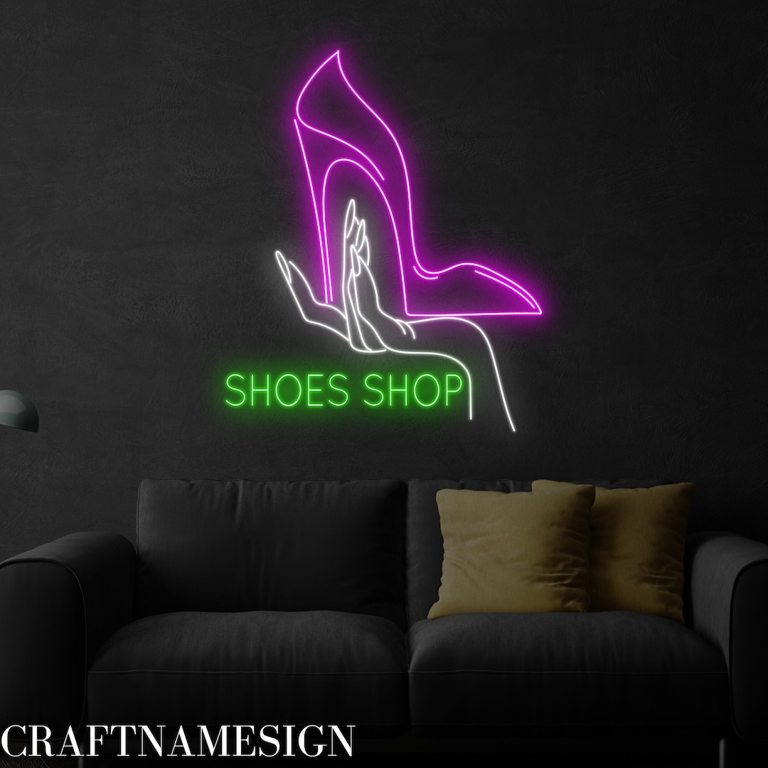 Shoes Shop Led Sign, High Heels Shop Neon Sign, Wall Decor, Shoes ...