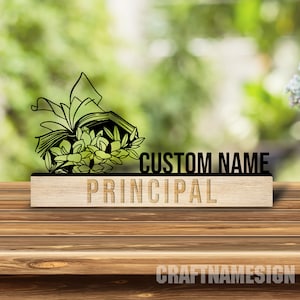 Custom School Principle Wooden Desk Name Plate, Principle Teacher Metal ...