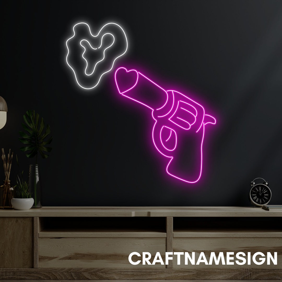 Love Gun Neon Sign, Love Gun Coffee Bar Led Sign, Custom Neon Sign, Bar ...