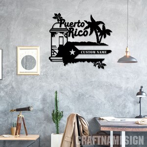 Custom Puerto Rico Metal Sign, Born in Puerto Rico Metal Led Decor ...