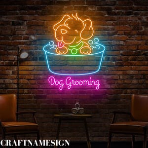Dog Grooming Neon Sign, Dog Pet Grooming Led Sign, Custom Neon Sign ...