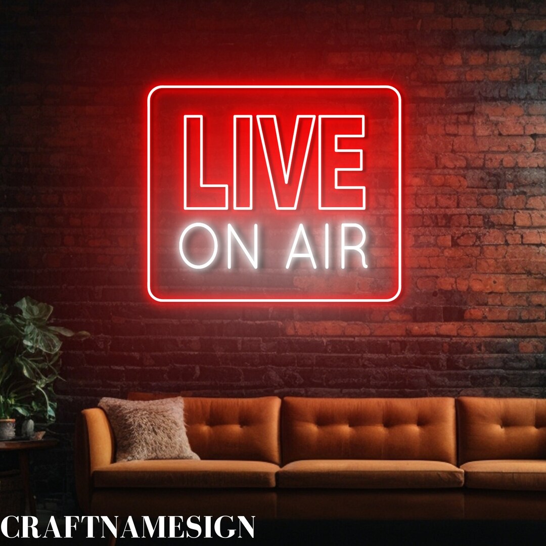 Live on Air Neon Light, Live Music on Air Led Light, Custom Neon Sign ...