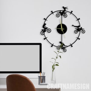 Bike DIY Metal Wall Clock Decoration, Wall Clock Unique for Home Decor ...