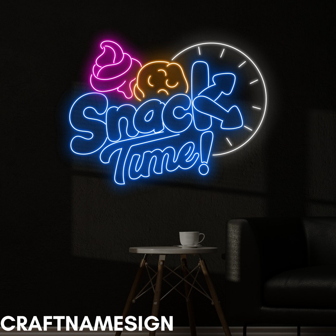 Snack Time Neon Sign, Snack Time Led Sign, Custom Neon Sign, Snack ...