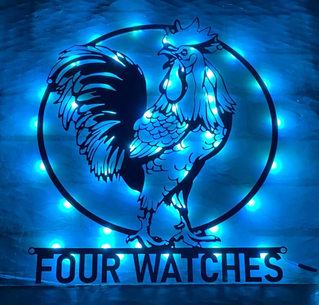 Custom Chicken Rooster Metal Sign, Rooster Led Sign, Personalized ...