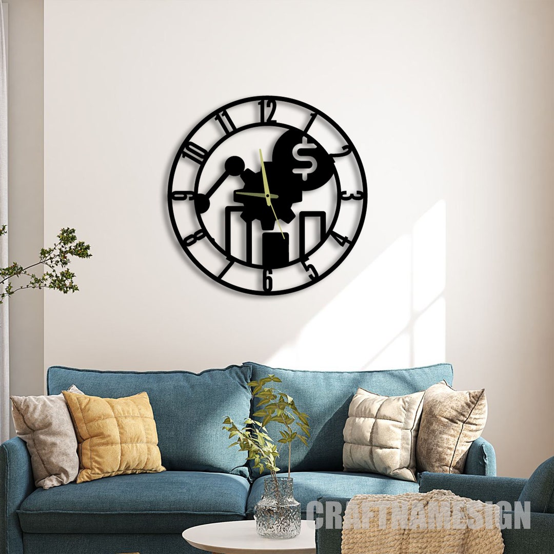 Wall Clock Financial Analyst Metal Sign, Wall Clock Unique for Home ...