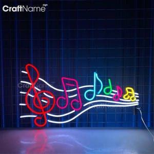 Musical Note Led Sign, Musical Note Neon Sign, Custom Neon Sign, Music ...