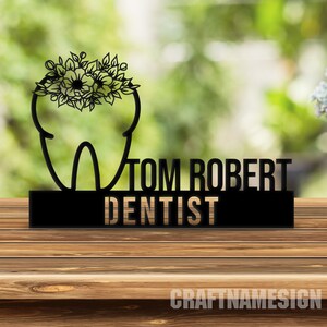 Custom Dentist Wooden Desk Name Plate, Dentist Metal Nameplate for Desk ...