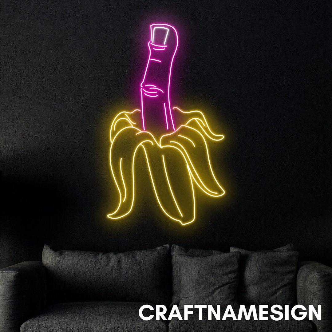 Banana Middle Finger Neon Sign Cool Banana Led Sign Custom Neon Sign Banana Store Wall Decor