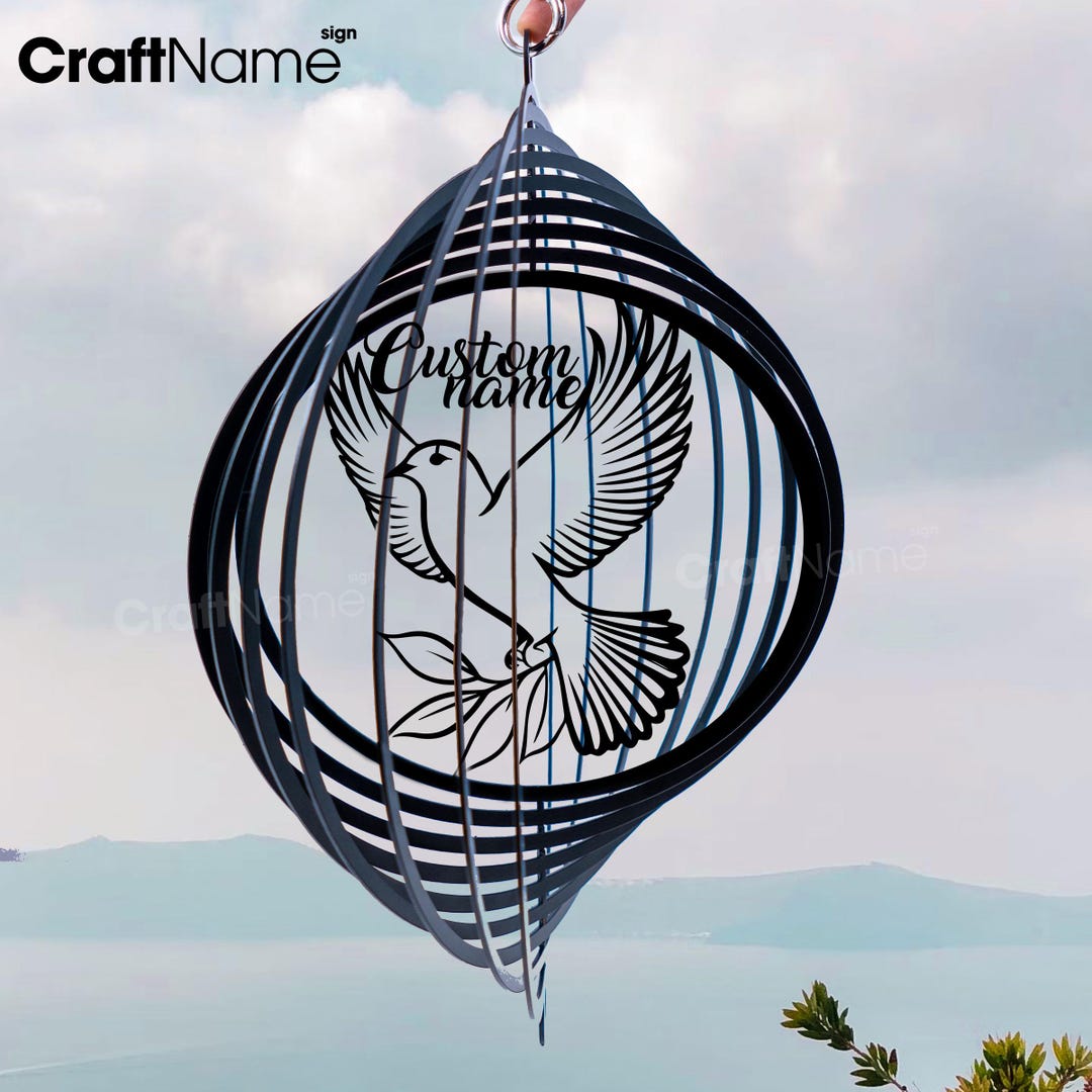 Custom Dove of Peace Wind Spinner Metal Garden Decorations, Metal ...