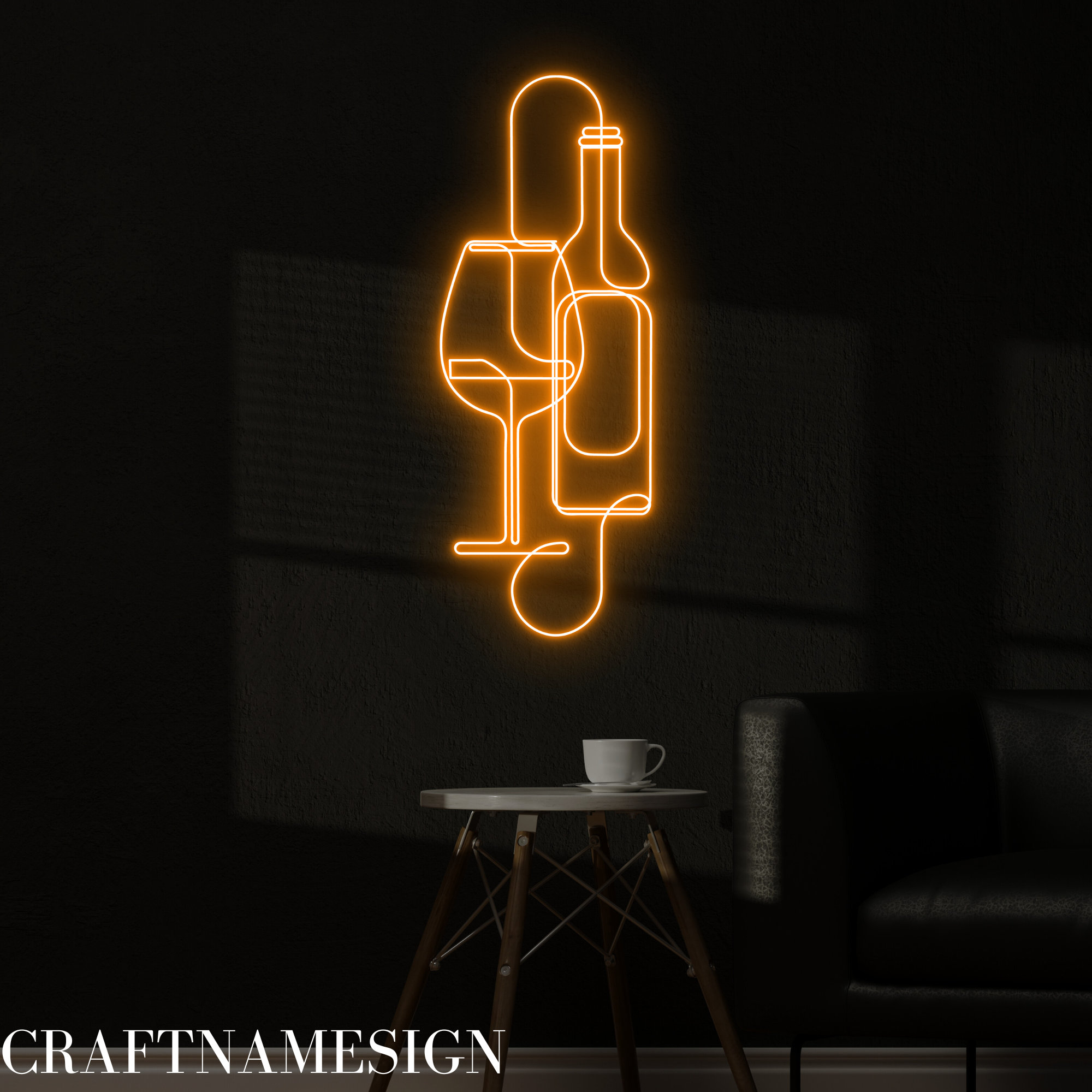 Wine Bottle & Glass Neon Sign, Wine Bar Decor - Etsy