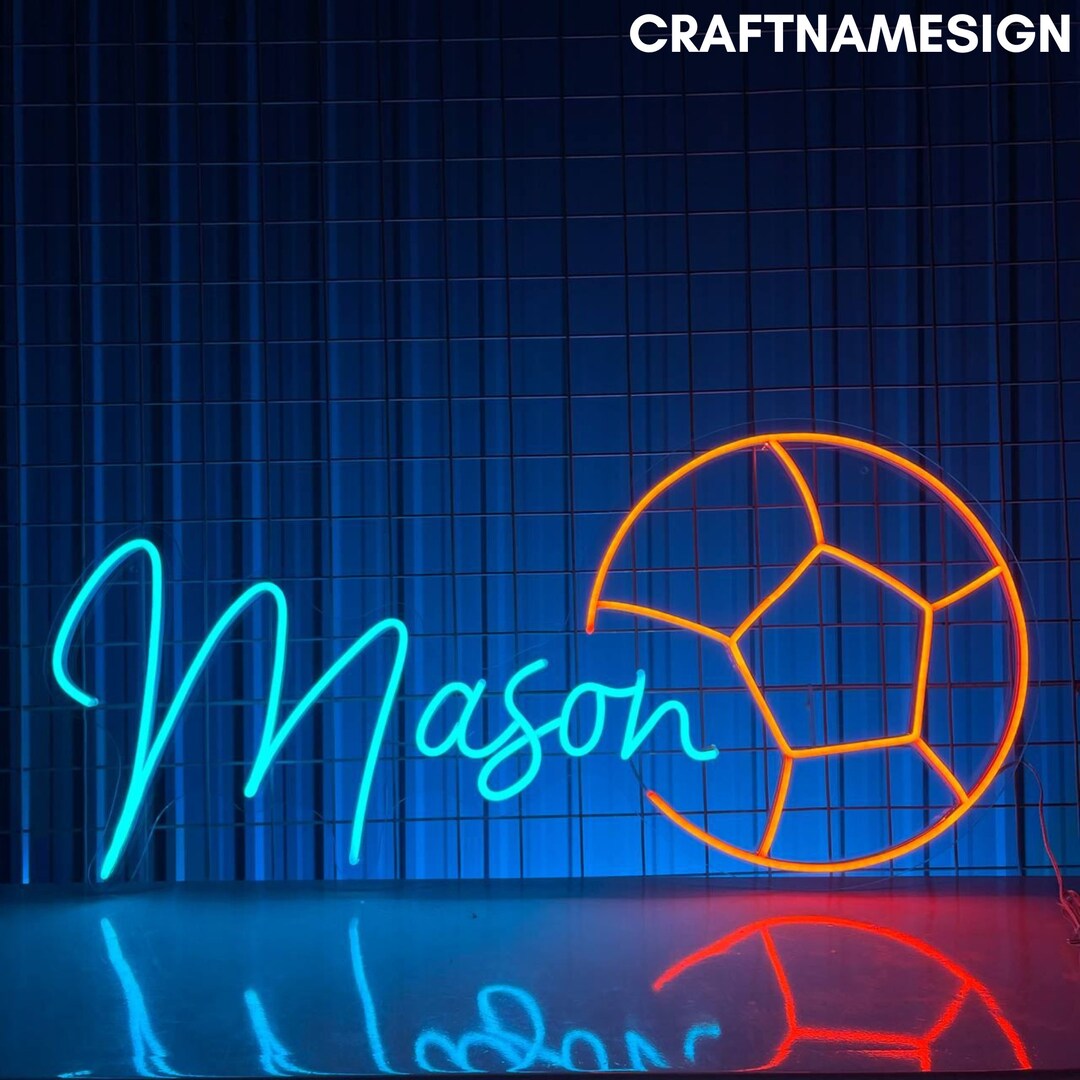 Custom Name Football Neon Sign, Football Led Sign, Custom Neon Sign ...
