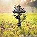 Custom Hummingbird Cross Memorial Stake, Personalized Garden Memorial ...