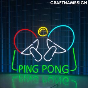 Ping Pong Neon Sign, Table Tennis Led Sign, Custom Neon Sign, Tennis ...