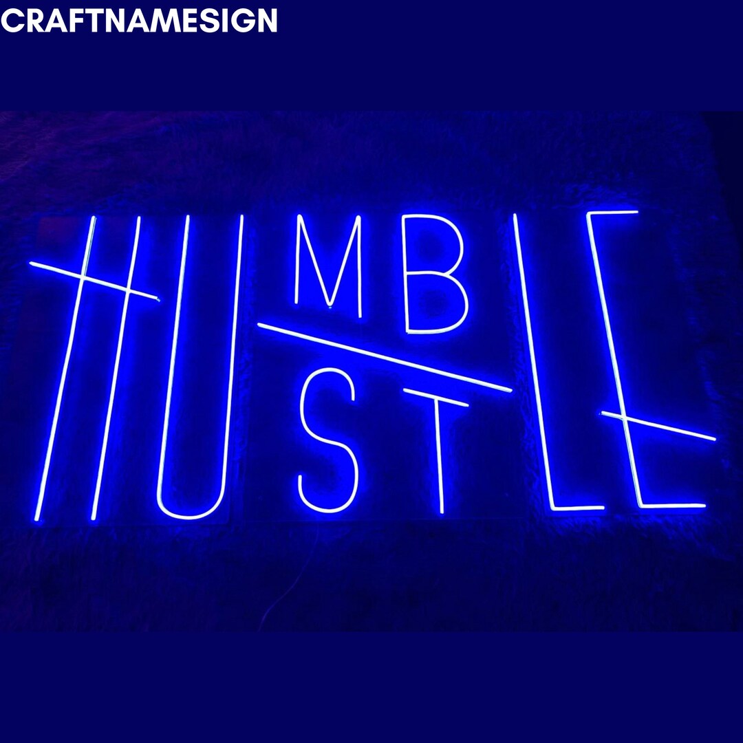Humble Hustle Neon Sign, Humble Hustle Motivational Quote Wall Led ...