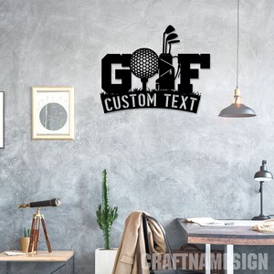 Custom Golfing Metal Wall Art LED Light, Personalized Golfer Name Sign ...