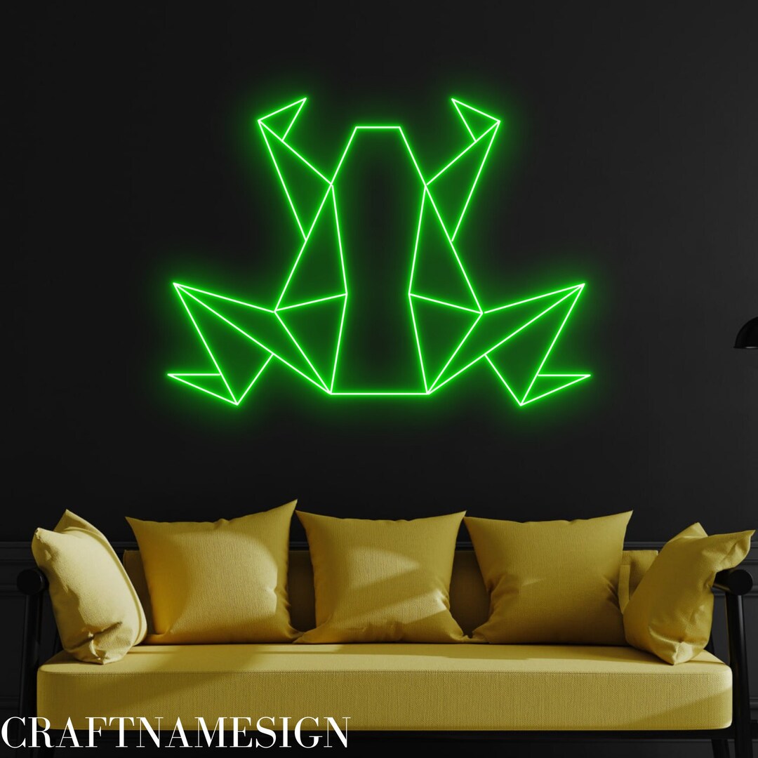 Frog Geometric Neon Sign, Frog Geometric Led Sign, Custom Neon Sign ...