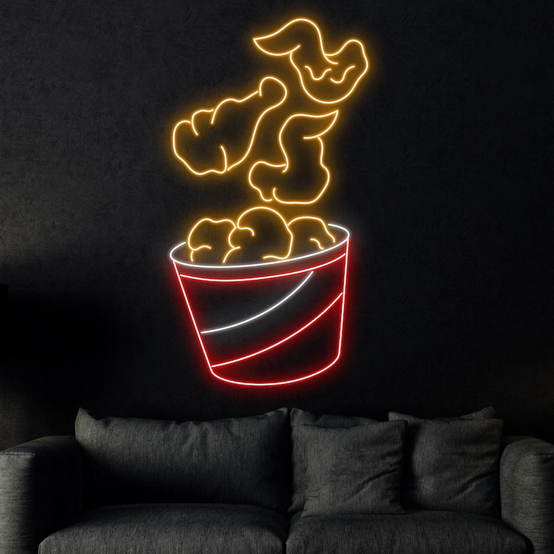 Fried Chicken Neon Sign, Fried Chicken Led Sign, Custom Neon Sign ...