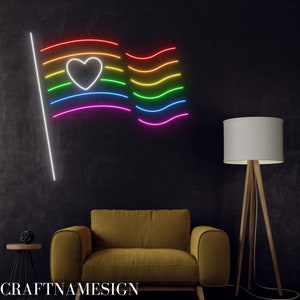 Pride Flag Neon Sign, Pride Flag LGBT Led Sign, Custom Neon Sign, LGBT ...