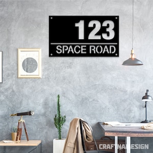 House Number Metal Wall Art LED Light - Personalized Address Sign Home ...
