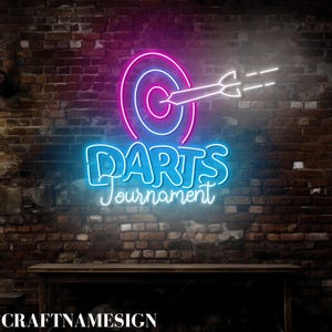 Darts Tournament Led Light, Darts Neon Sign, Custom Neon Sign, Dart ...