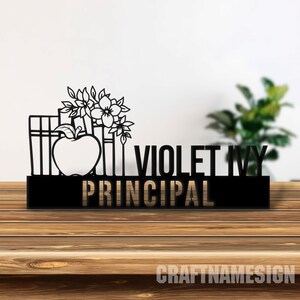 Custom Wooden Principal Desk Name Plate, Head of School Metal Nameplate ...