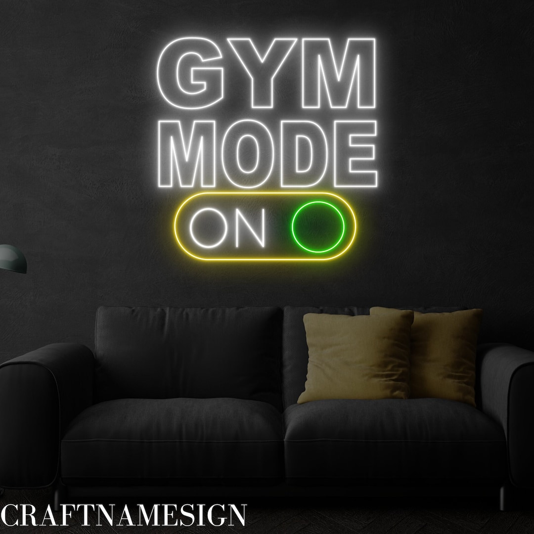 Gym Mode Neon Sign, Gym Mode Led Sign, Custom Neon Sign, Gymmer Room ...