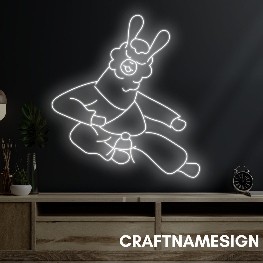 Llama Karate Neon Sign, Llama Karate Led Sign, Custom Neon Sign, Karate ...