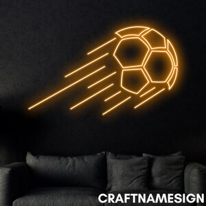 Football Ball Flying Neon Sign, Football Led Sign, Custom Neon Sign ...