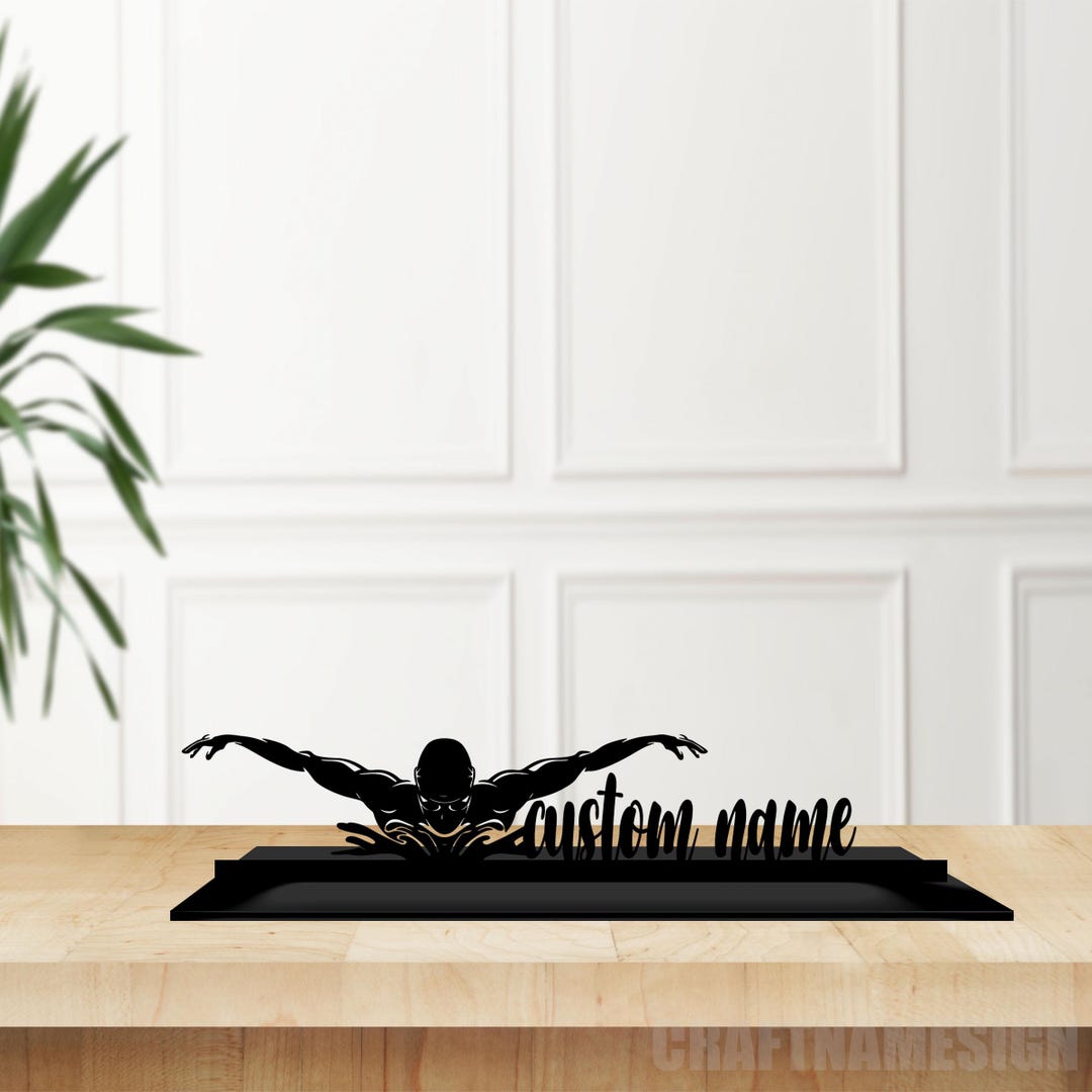 Custom Swimming Metal Table Sign, Personalized Swimmer Metal Sign for ...