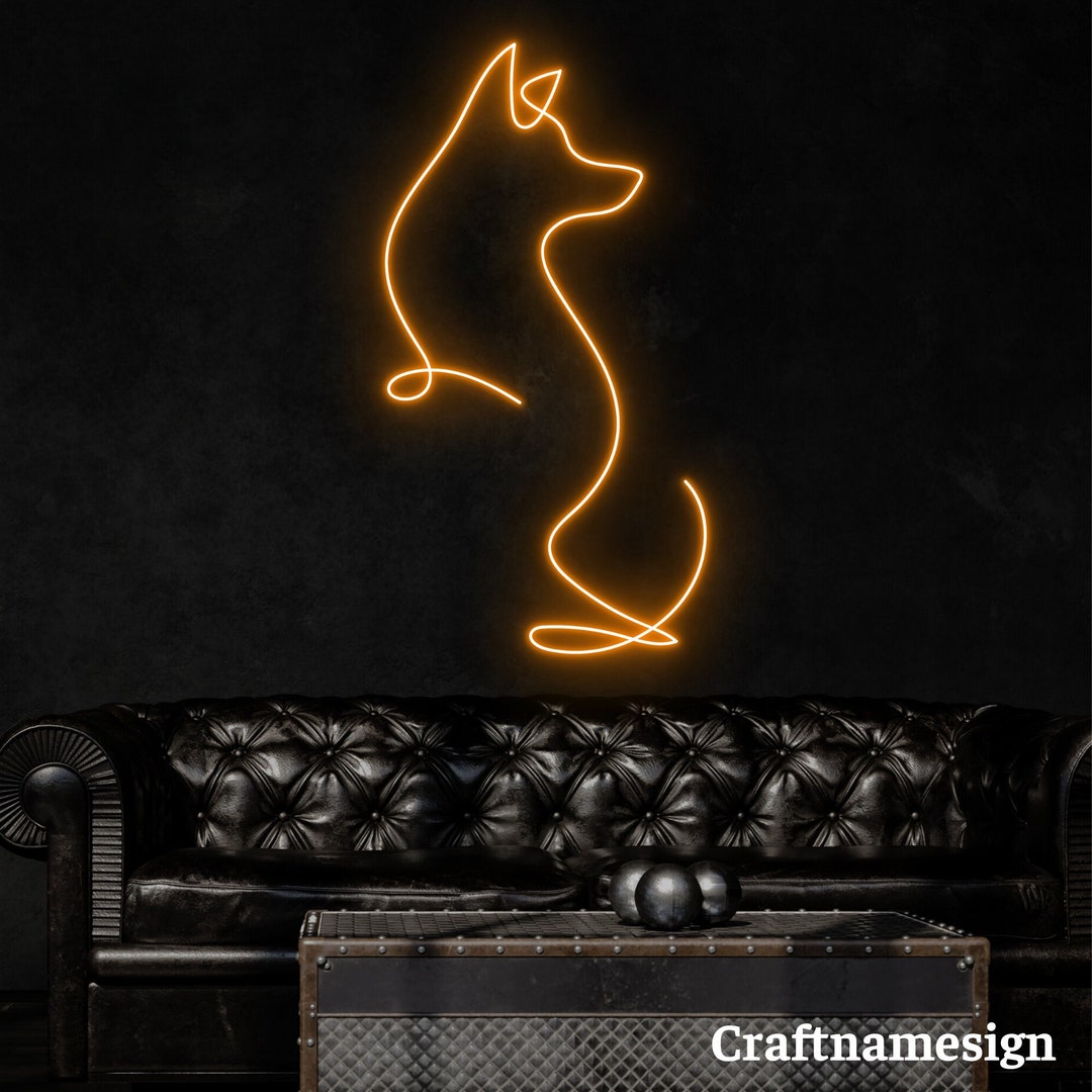 Minimalist Dog Neon Sign, Dog Line Led Sign, Custom Neon Sign, Pet ...