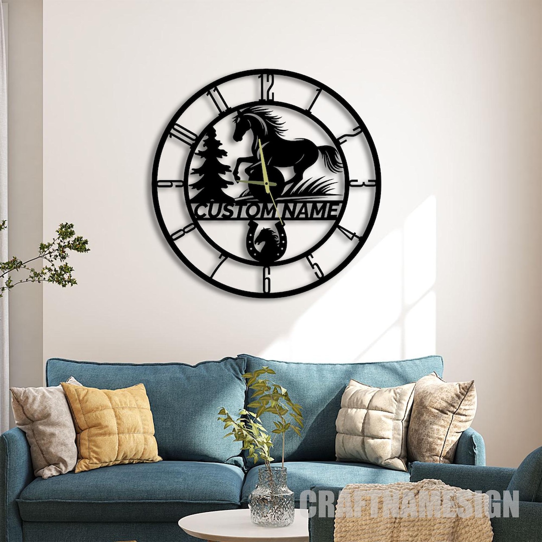 Custom Equestrian Horse Wall Clock, Wall Clock Unique for Home Decor ...