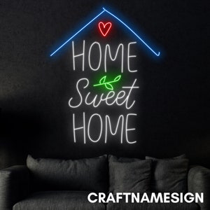 Home Sweet Home Neon Sign, Welcome Home Led Sign, Custom Neon Sign ...