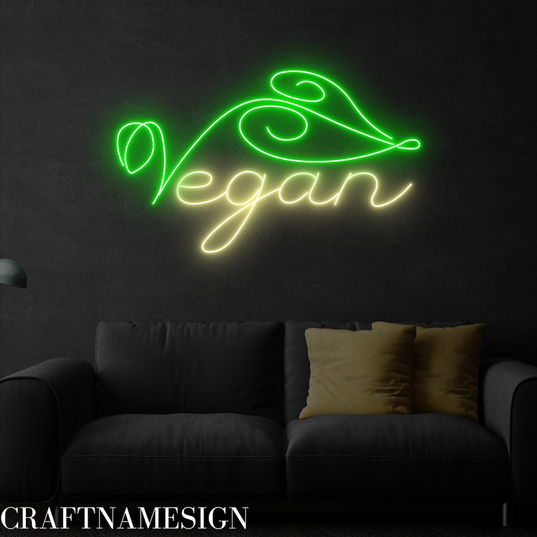 Vegan Neon Sign, Vegan Led Sign, Custom Neon Sign, Vegetarian ...