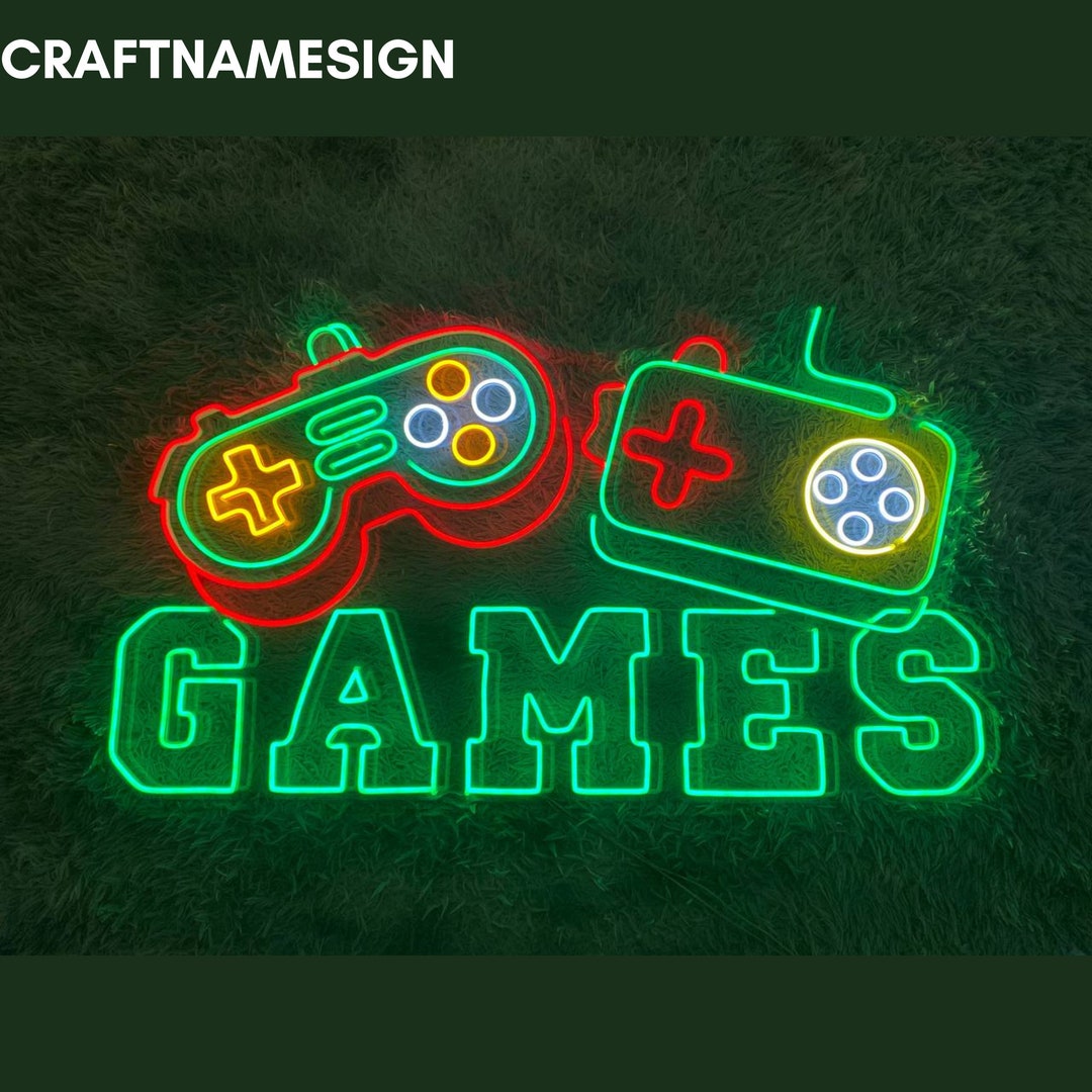 Pinball Controller Games Neon Sign, Game Controller Led Sign, Custom ...
