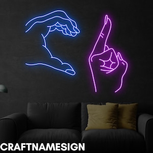 Love Symbol Middle Finger Neon Sign, Valentine Led Sign, Custom Neon ...