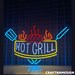 Hot Grill Neon Sign, Hot Grill Steak House Grill Bar Led Sign, Custom ...