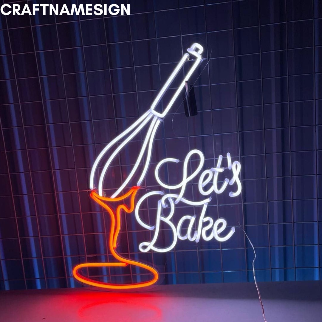 Let's Bake Neon Sign for Grand Opening Bakery Neon Led Sign, Custom ...