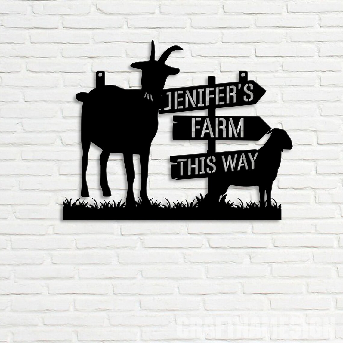 Personalized Outdoor Goat Farm Metal Sign, Metal Name Sign Outdoor ...