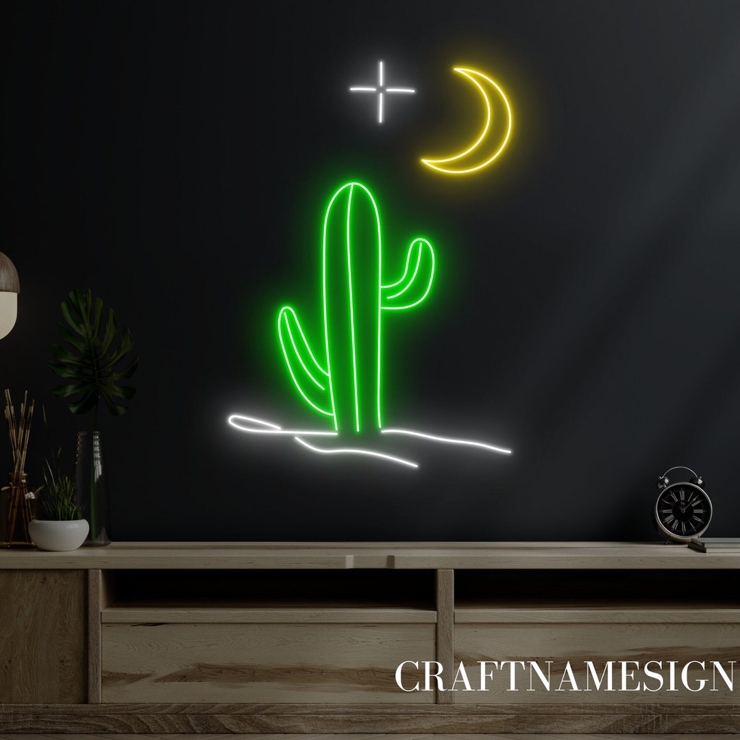 Desert Cactus Neon Sign, Texas Cactus Led Sign, Custom Neon Sign ...