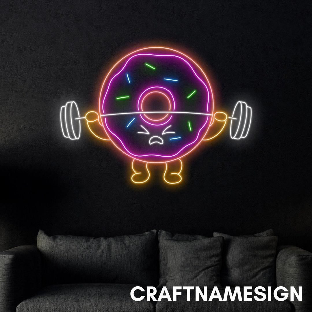 Donut Lifting Neon Sign, Donut Lifting Led Sign, Custom Neon Sign ...