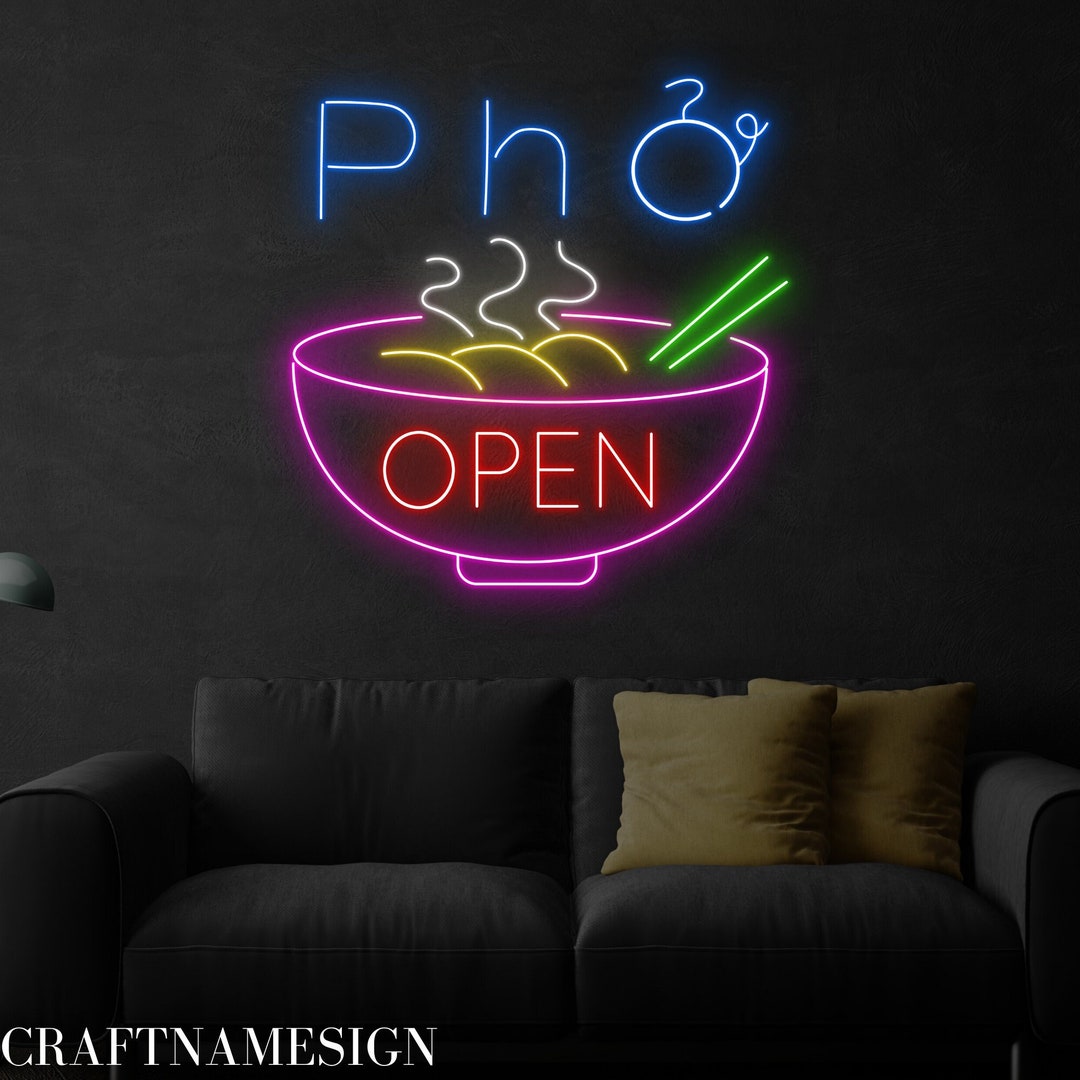 Vietnamese Pho Open Led Sign, Pho Neon Sign, Custom Neon Sign ...