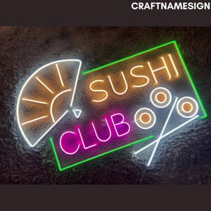 Sushi Club Neon Sign, Japanese Sushi Led Sign, Custom Neon Sign ...